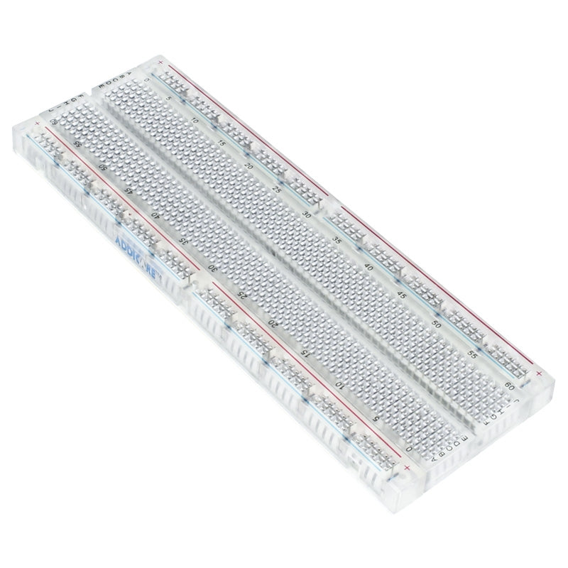 Transparent Clear Breadboard 830 Tie-Points with 4 Power Rails – Addicore