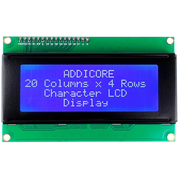 Addicore 2004 (20x4) Character LCD with I2C backpack